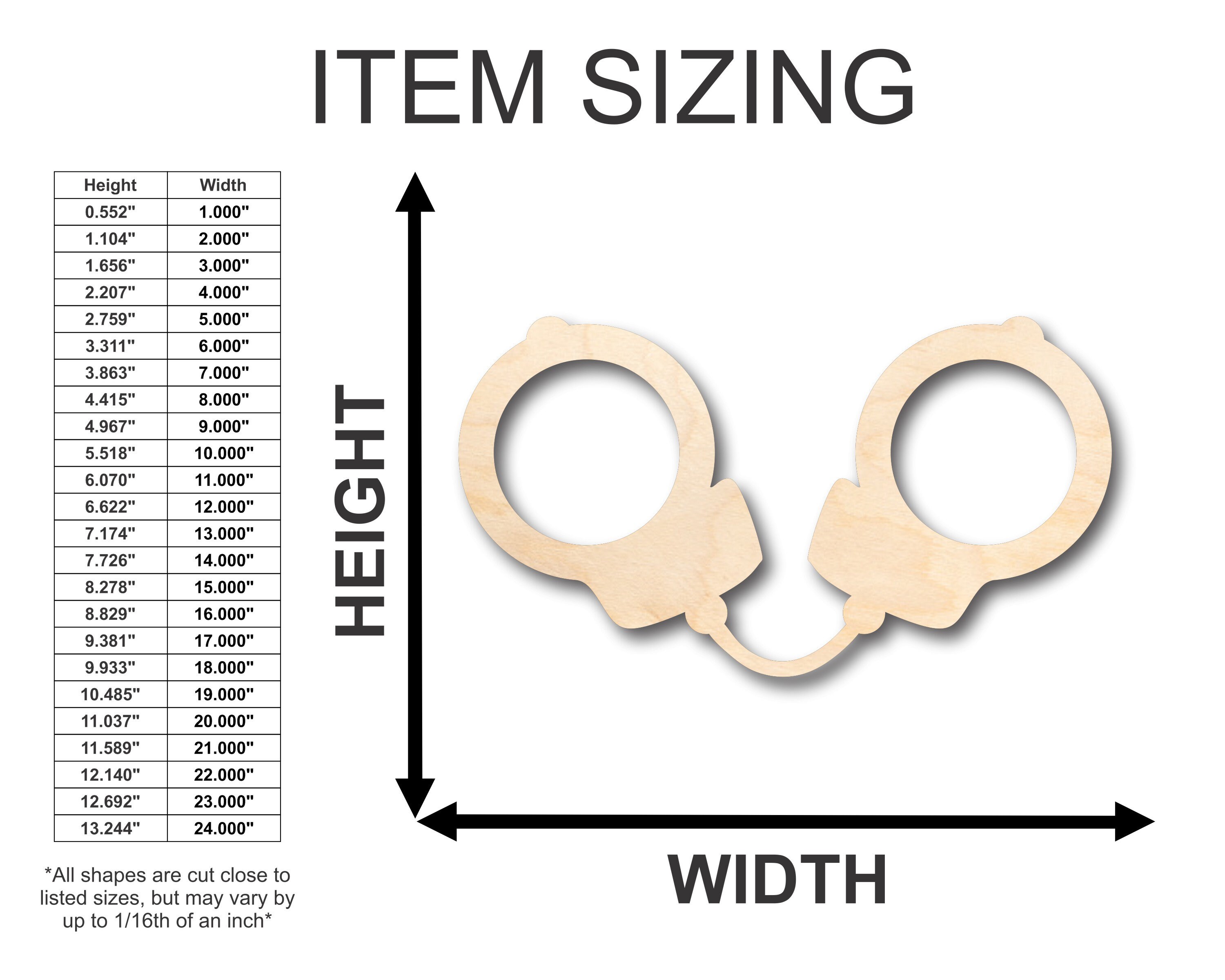 Unfinished Wooden Handcuff Shape Police Law Craft up - Etsy