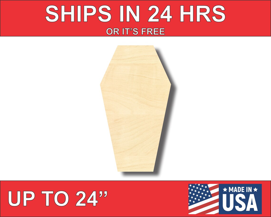 Unfinished Wooden Coffin Shape Halloween 2D not a Box - Etsy