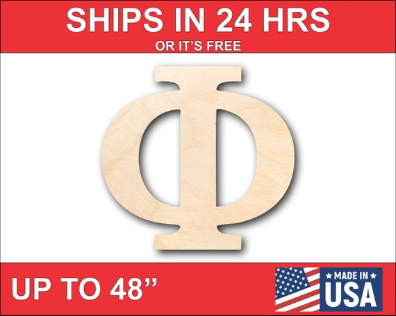 Unfinished Wooden Bold Phi Shape Craft up to 36 DIY | Etsy