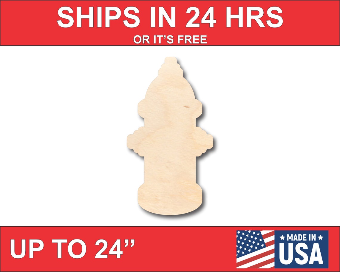 Unfinished Wooden Fire Hydrant Shape Firefighter Craft | Etsy