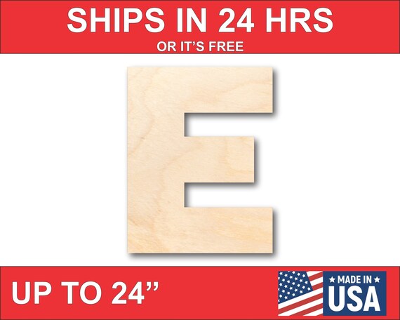 Unfinished Wooden Block Letter E Craft up to 24 DIY - Etsy