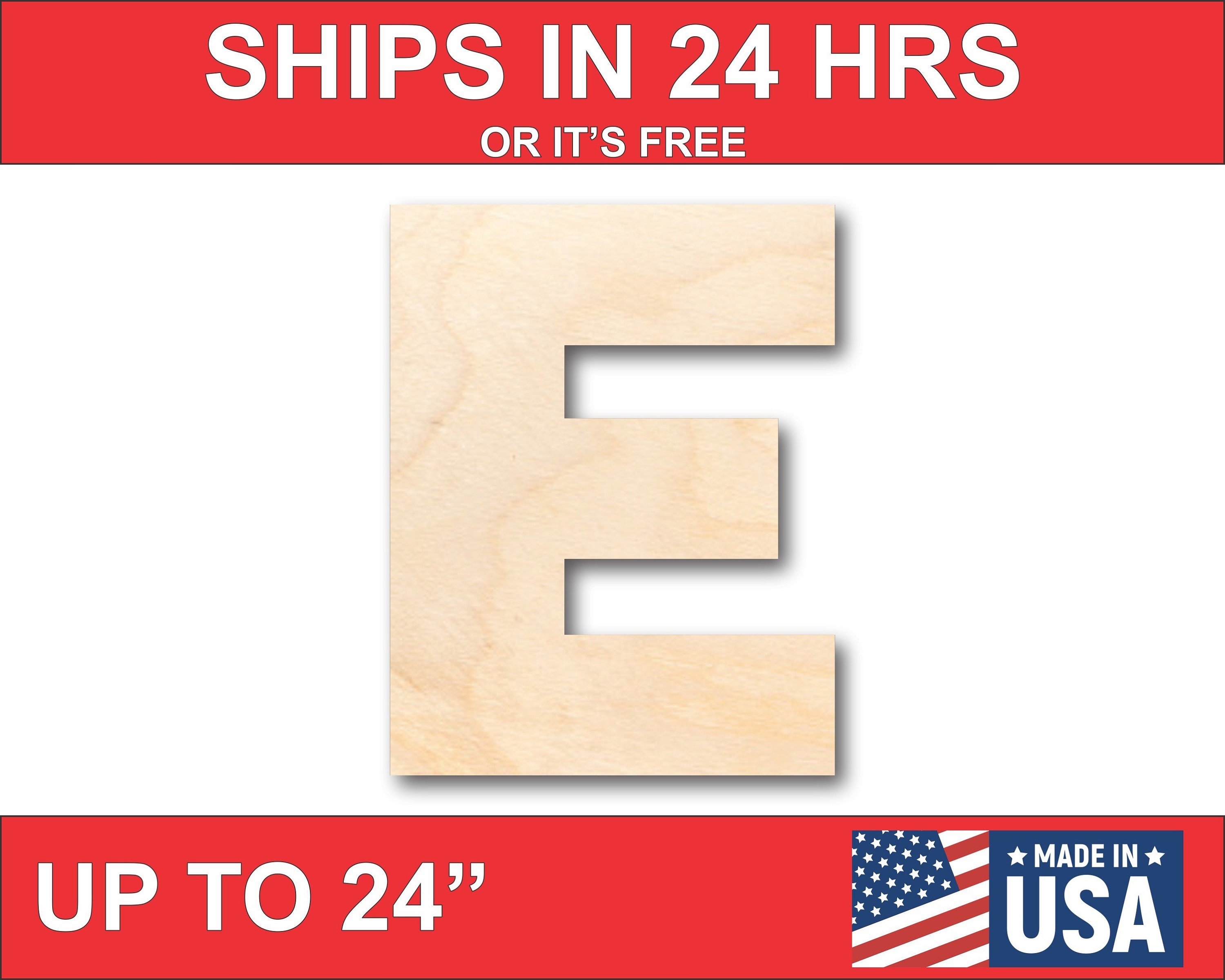 Unfinished Wooden Block Letter E Craft up to 24 DIY - Etsy