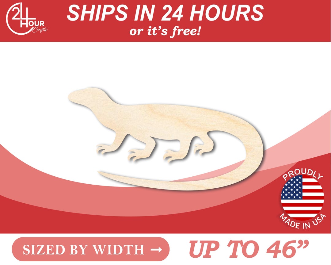 Unfinished Wood Komodo Dragon Shape - Craft - From 1" up to 46" DIY - Etsy
