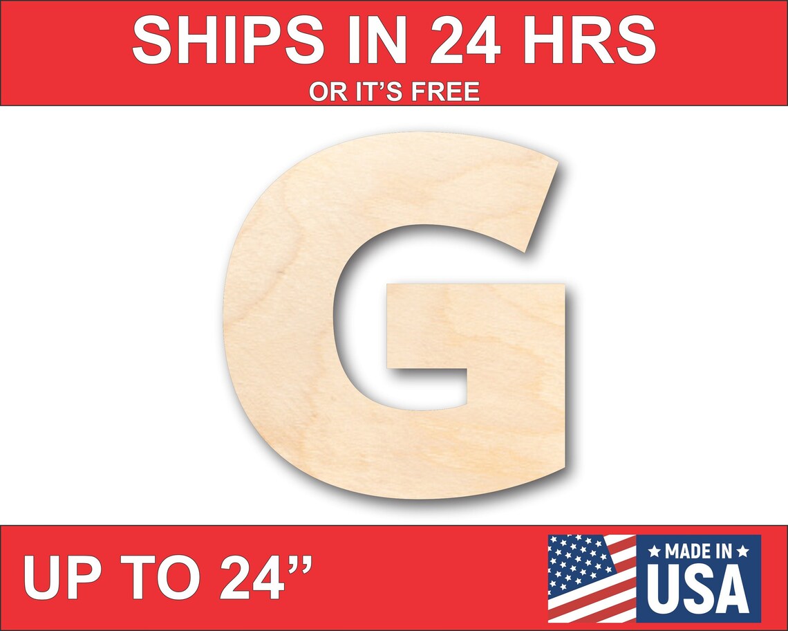 Unfinished Wooden Block Letter G Craft up to 24 DIY | Etsy