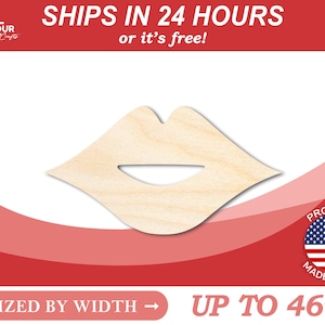 Unfinished Wooden Lips Kiss Shape - Craft - From 1" up to 46" DIY - Etsy