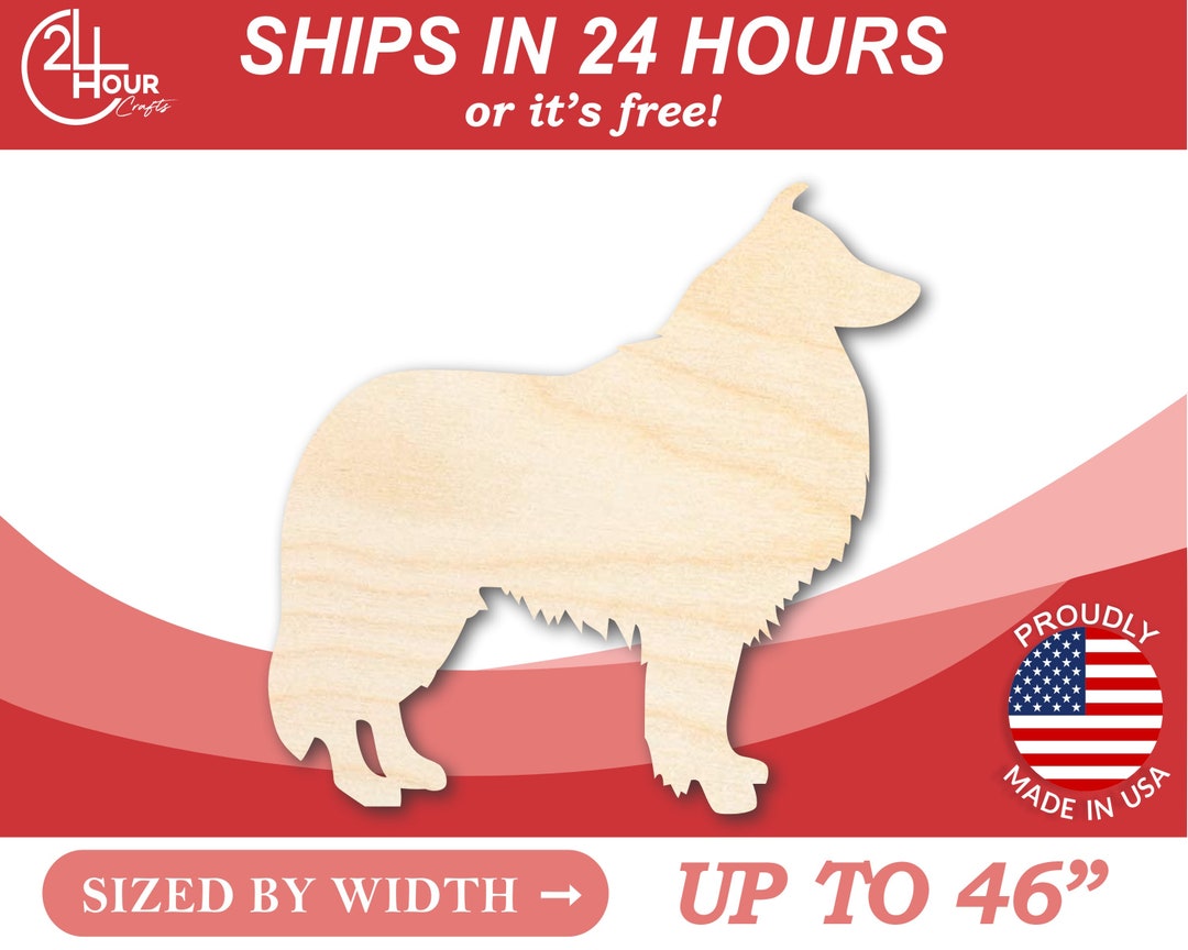 Unfinished Wooden Shetland Sheepdog Shelti Dog Shape - Craft - From 1 ...