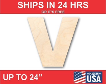 Wooden Letter V - Etsy