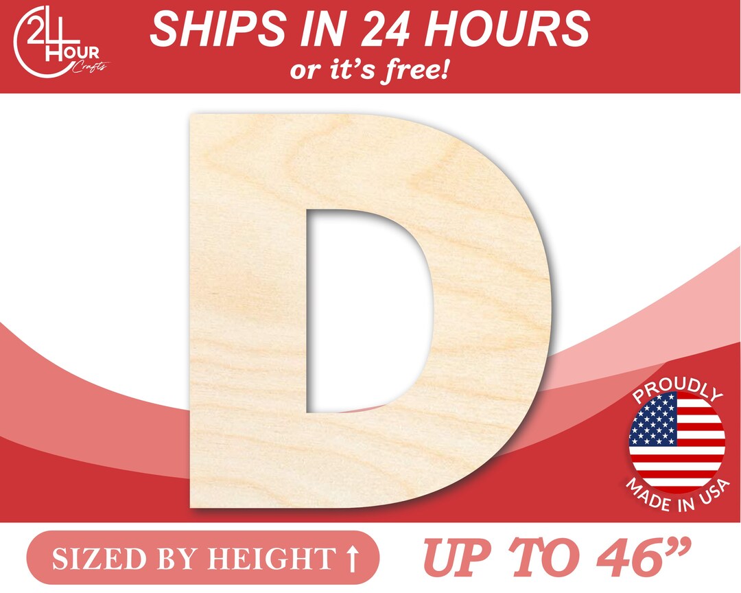 Unfinished Wooden Block Letter D - Craft - From 1" up to 46" DIY - Etsy