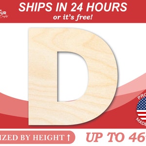 Unfinished Wooden Block Letter D - Craft - From 1" up to 46" DIY - Etsy