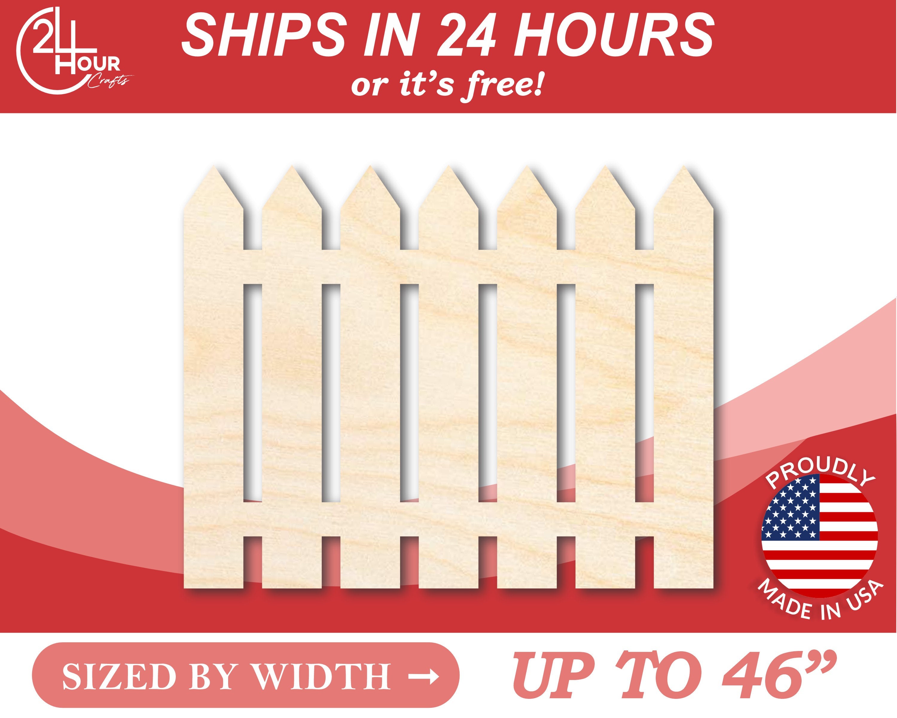 Unfinished Wooden Picket Fence Shape Craft up to 24 - Etsy