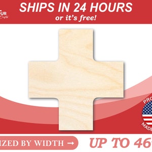 Unfinished Wooden Swiss Cross Shape - Craft - From 1" up to 46" DIY - Etsy