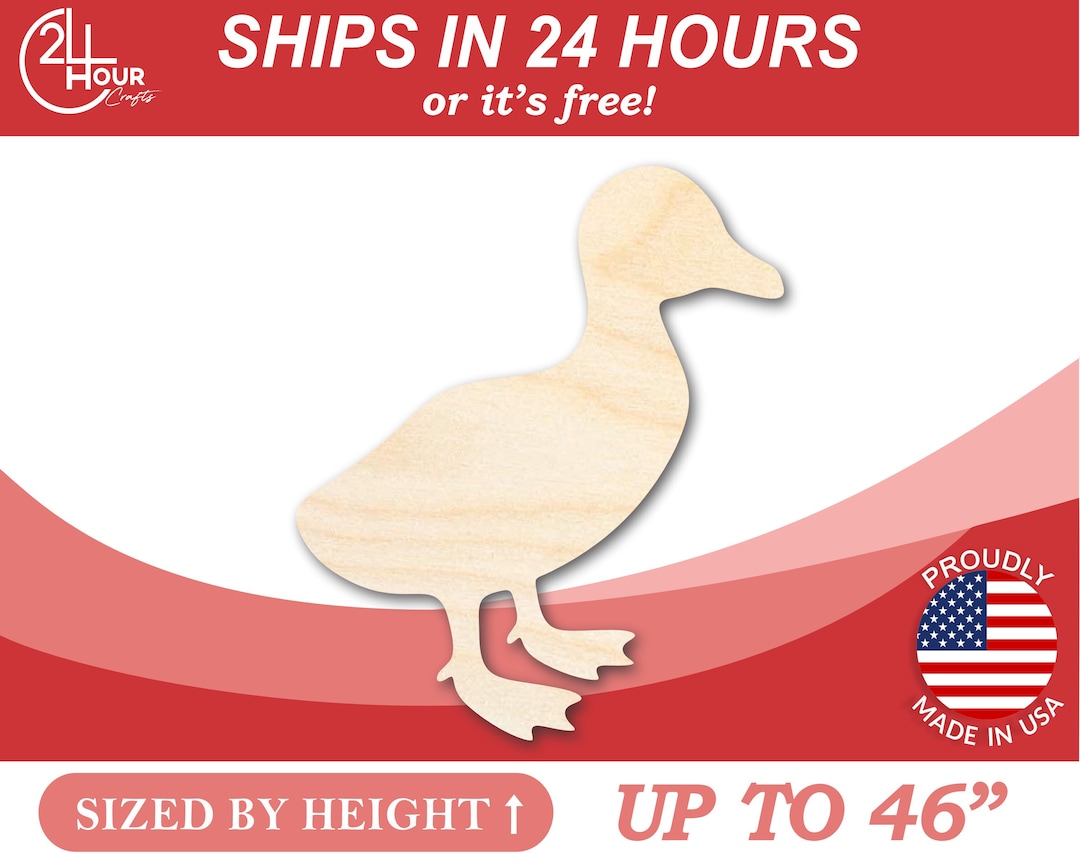 Unfinished Wooden Walking Duck Shape - Animal - Wildlife - Craft - From ...