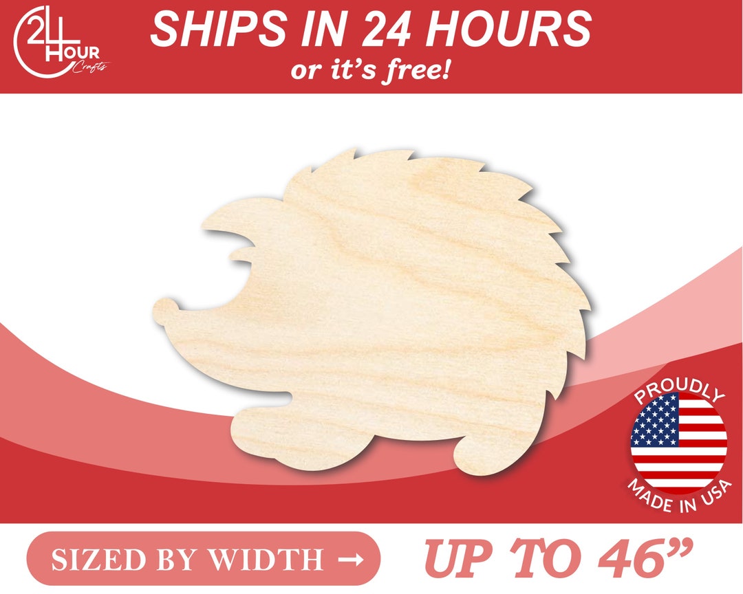 Unfinished Wooden Baby Porcupine Shape - Craft - From 1" up to 46" DIY ...