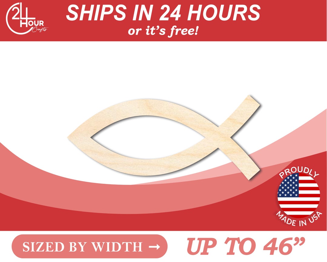 Unfinished Wooden Jesus Fish Shape - Easter - Christian - Craft - From ...