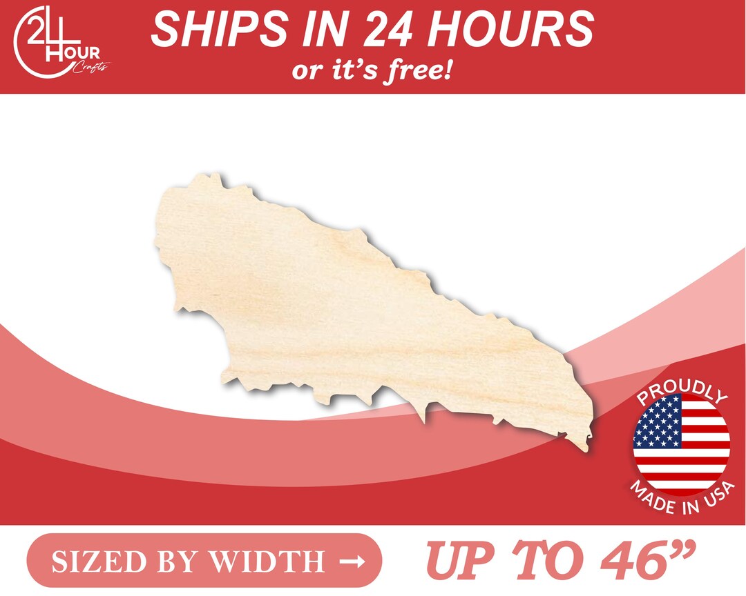 Unfinished Wood Mwali Island Shape - Comoros Craft - From 1" up to 46 ...
