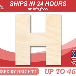 Unfinished Wooden Block Letter H - Craft - From 1" up to 46" DIY - Etsy