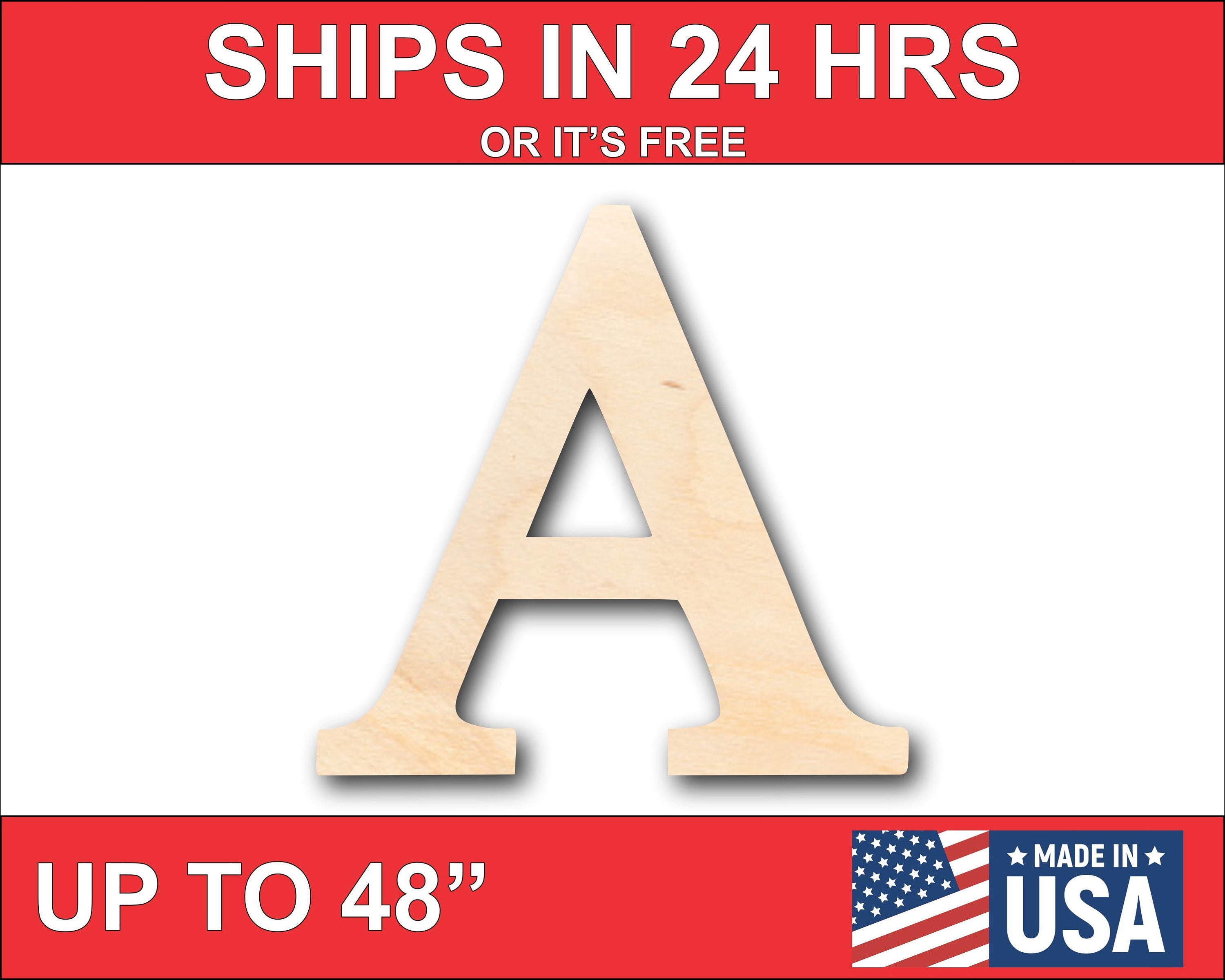 Unfinished Wooden Bold Alpha Shape - Craft - From 1" up to 46" DIY - Etsy