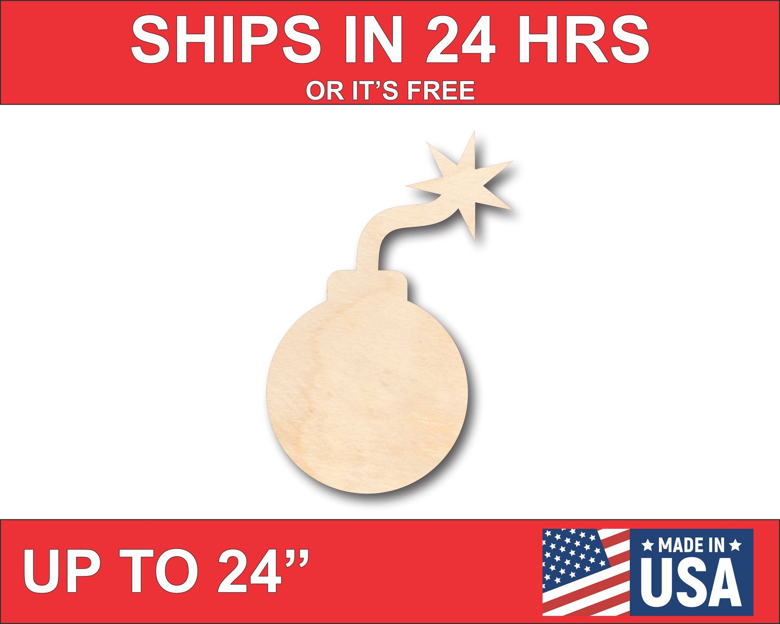 Unfinished Wooden Bomb Shape Craft up to 24 DIY | Etsy