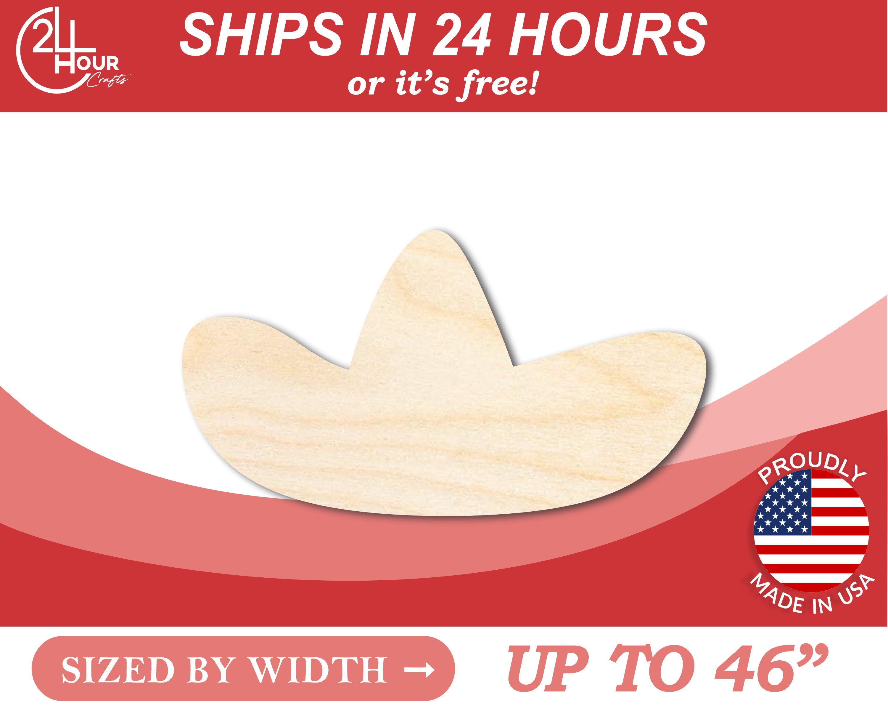 Unfinished Wooden Sombrero Shape - Cinco De Mayo - Craft - From 1" up ...