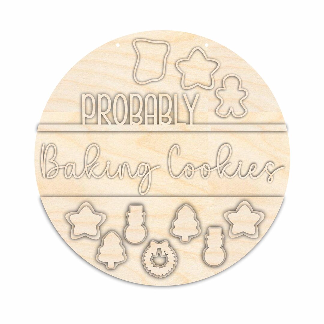 Unfinished Wood Baking Cookies Door Sign Kit | Wood Craft Cutouts | 1/4 ...