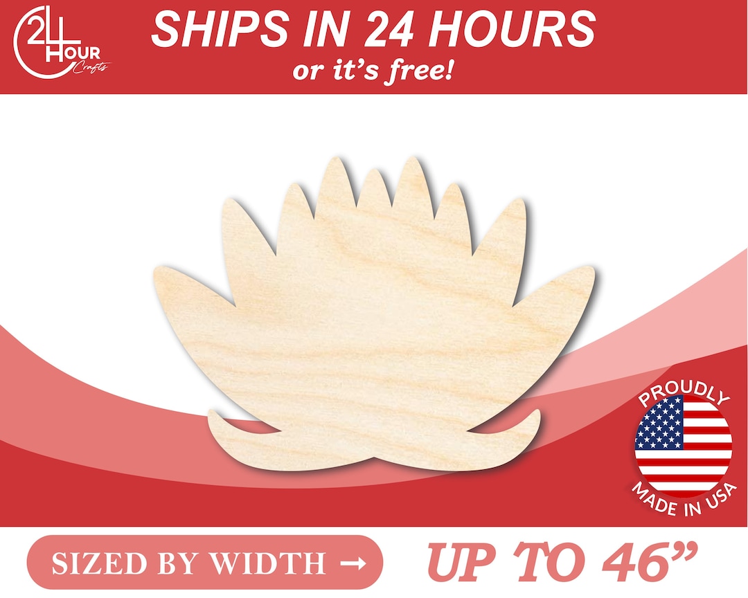 Unfinished Wooden Lotus Flower Shape - Spring - Flower - Craft - From 1 ...