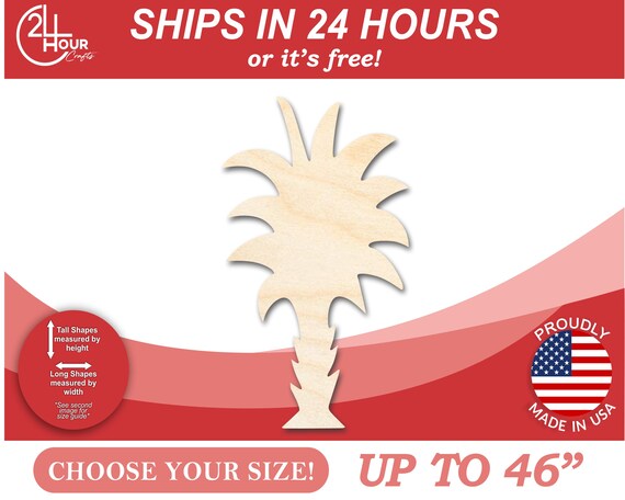Unfinished Wood Crafty Palm Tree Shape Craft up to - Etsy