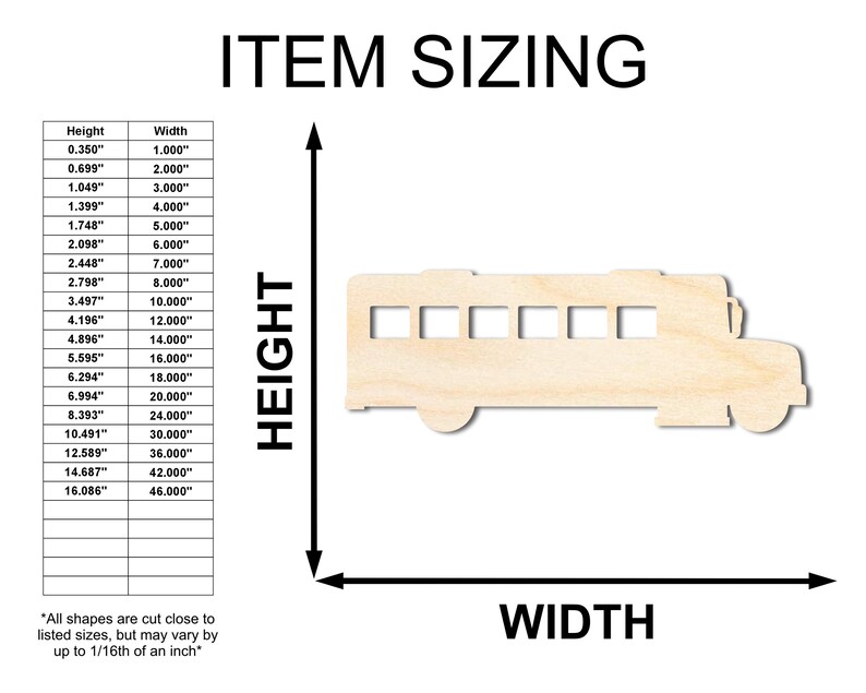 Unfinished Wood School Bus Shape | Back to School | Kids Crafts | Craft ...