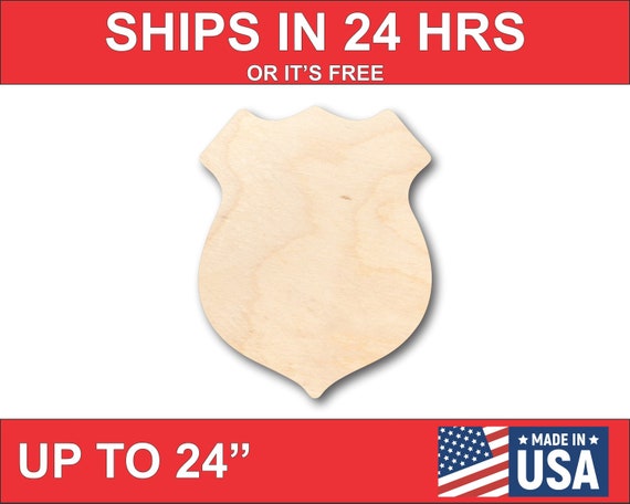 Unfinished Wooden Police Badge Shape Craft up to 36 - Etsy