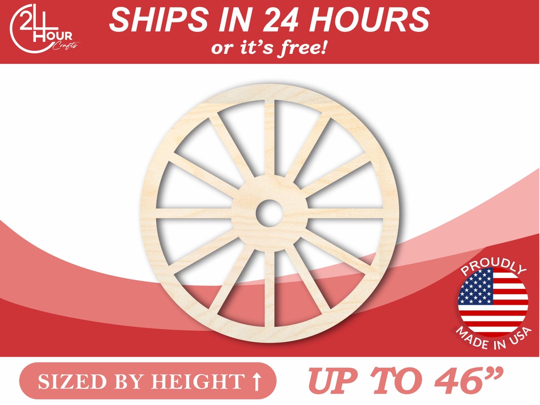 Unfinished Wooden Wagon Wheel Shape - Farm - Garden - Craft - From 1 ...