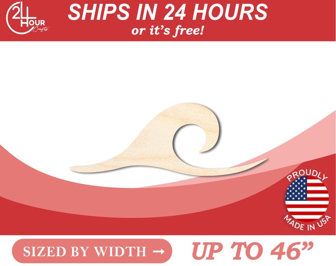 Ocean Wave With Sun Circle Wood Shape, Surf Waves Sea Scene Plaque DIY ...