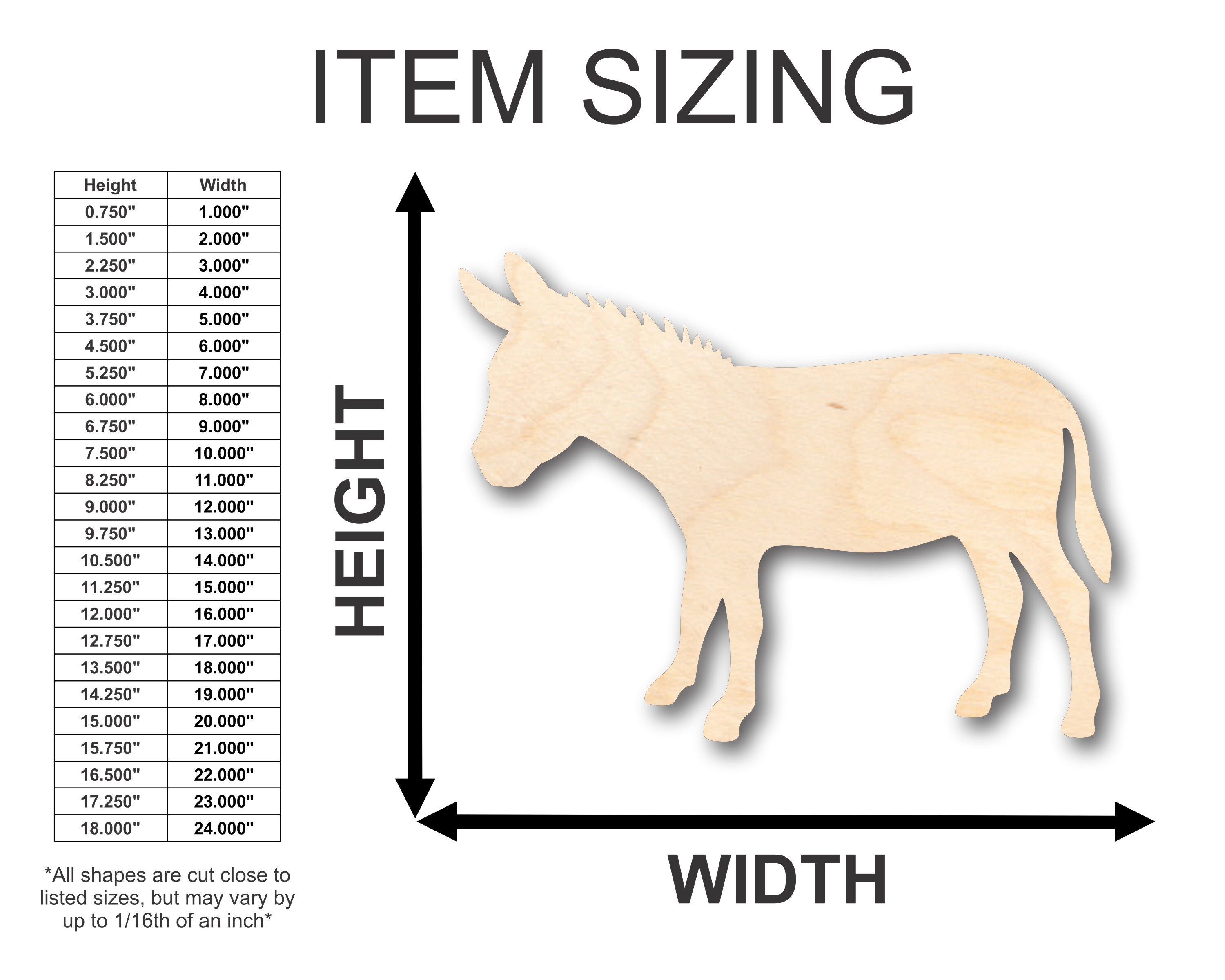 Unfinished Wooden Donkey Shape Animal Craft up to - Etsy