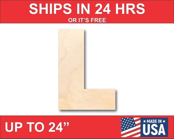 Unfinished Wooden Block Letter L Craft up to 24 DIY - Etsy
