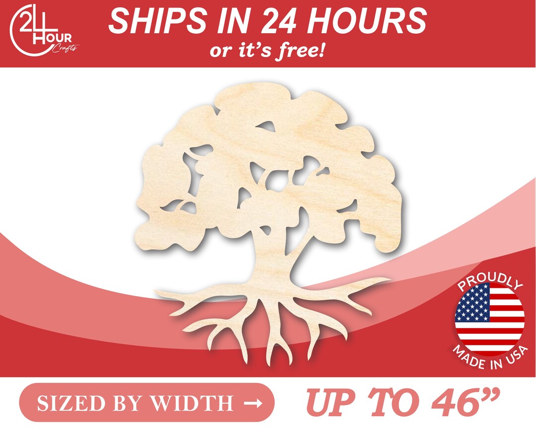 Unfinished Wooden Tree of Life Shape - Nature - Trees - Craft - From 1 ...