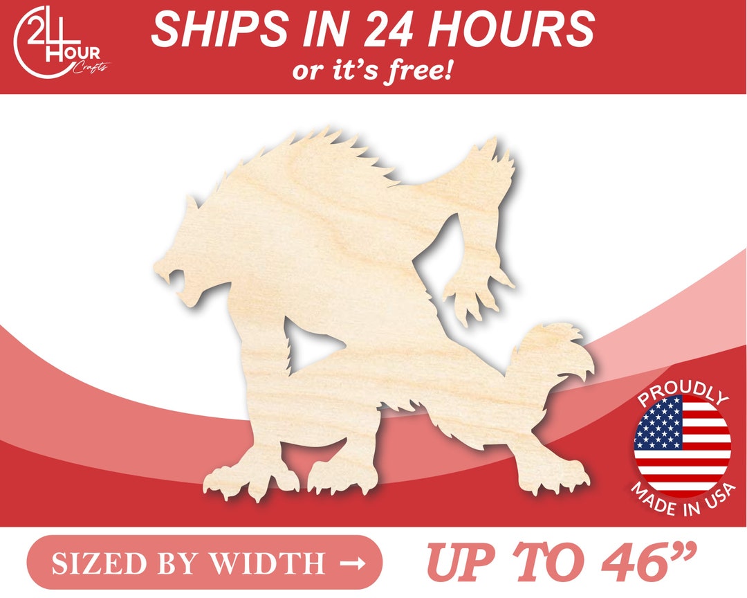 Unfinished Wood Werewolf Shape - Craft - From 1" up to 46" - Etsy