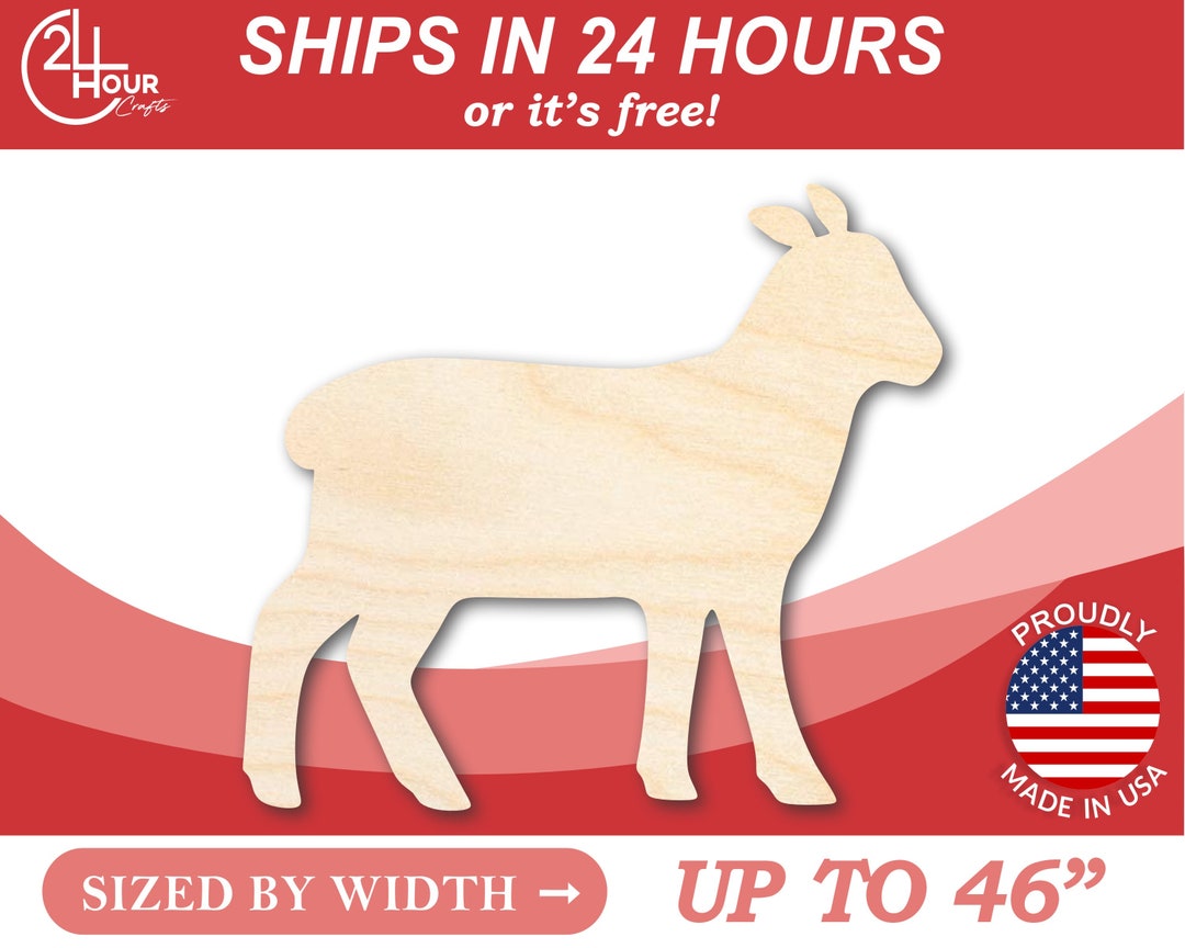 Unfinished Wooden Lamb Sheep Shape - Farm Animal - Craft - From 1" up ...