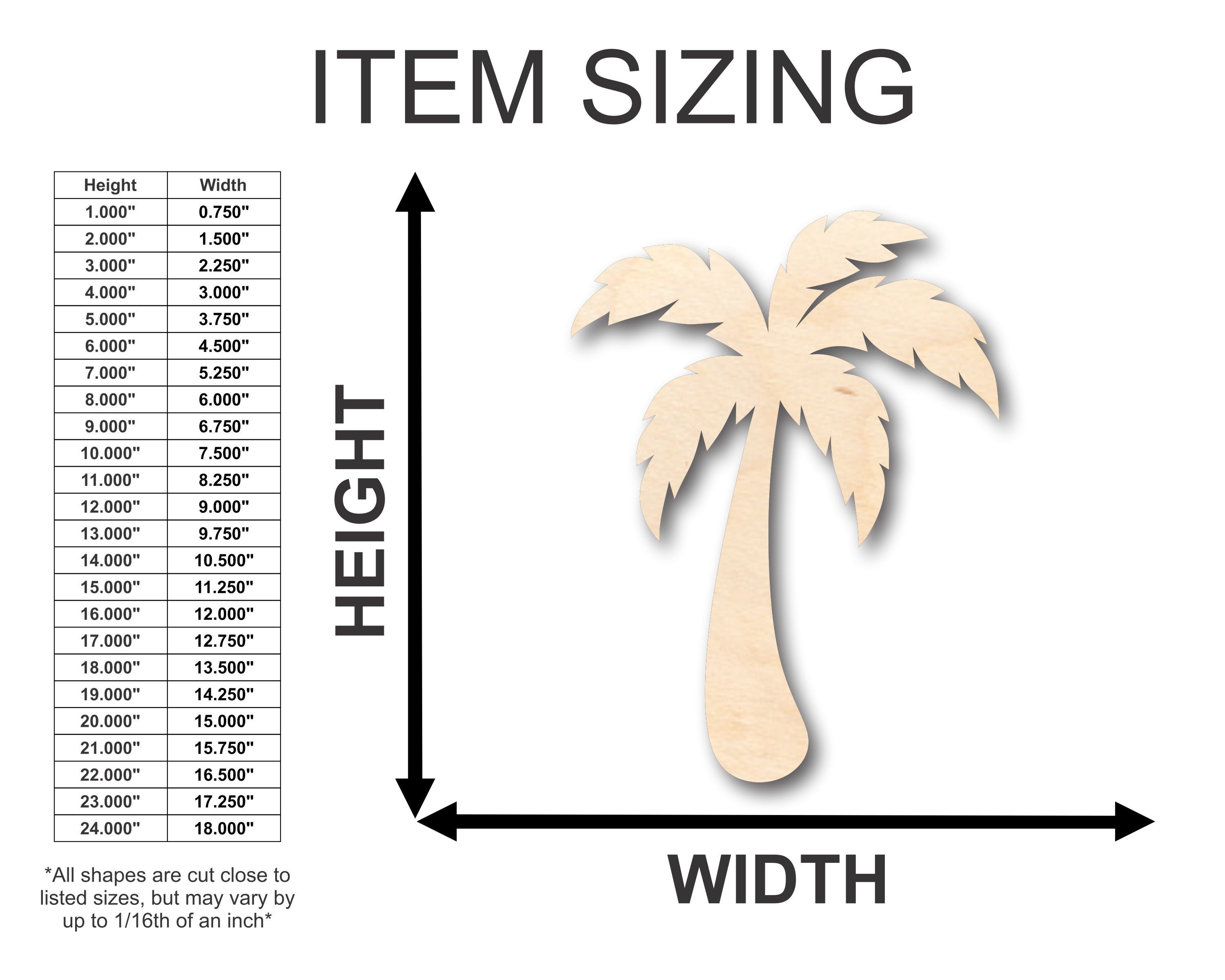 Unfinished Wooden Palm Tree Shape - Beach - Tropical - Craft - From 1 ...