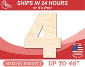 Unfinished Wooden Block Number 4 Craft up to 24 DIY - Etsy
