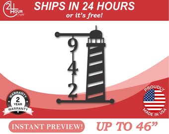 Lighthouse House Numbers - Etsy