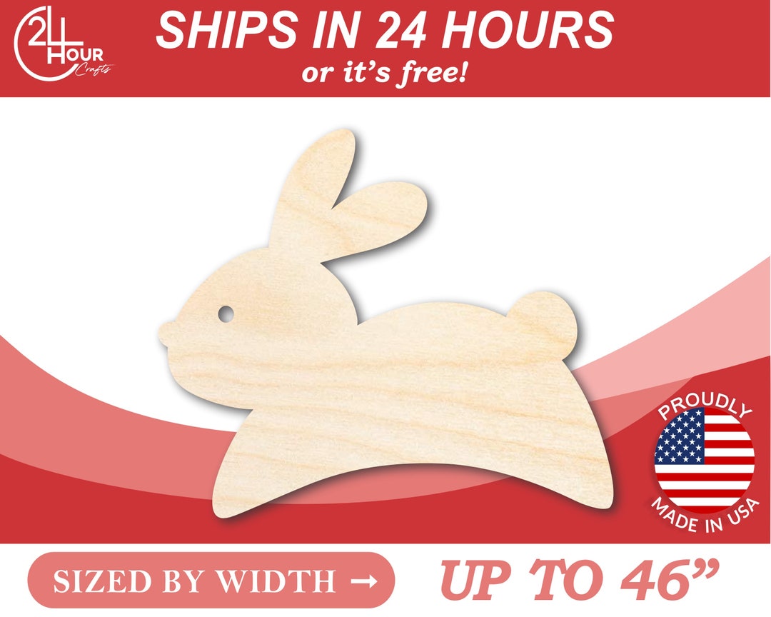 Unfinished Wooden Simple Bunny Shape - Craft - From 1" up to 46" DIY - Etsy