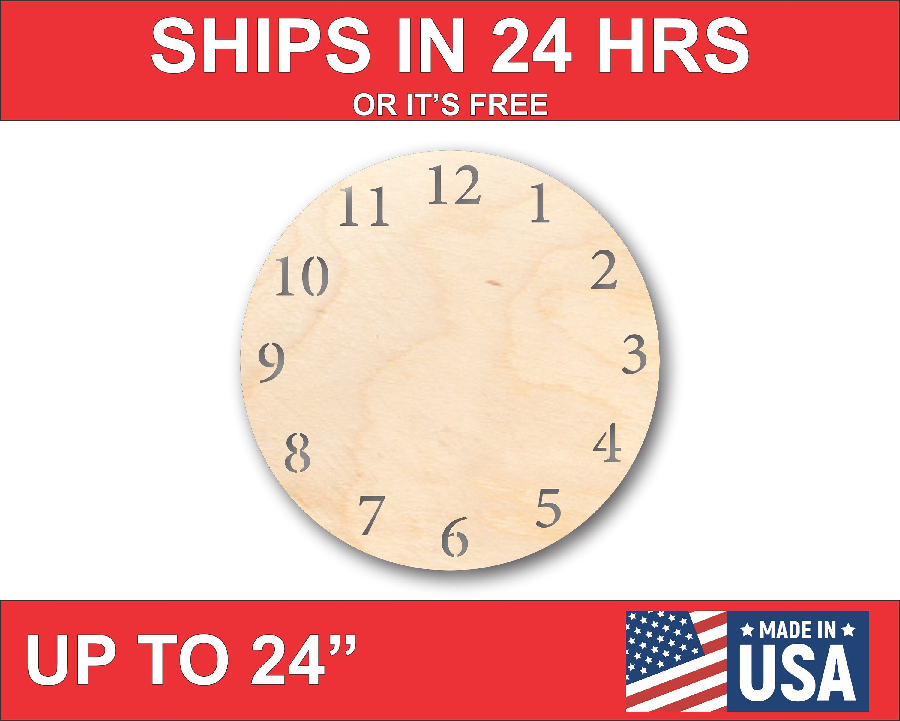 Unfinished Wooden Clock Silhoutte Craft up to 24 DIY - Etsy