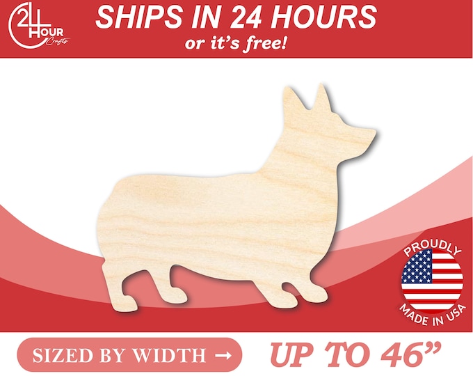 Unfinished Wooden Corgi Dog Shape | Corgi Cutout | Craft Supplies ...