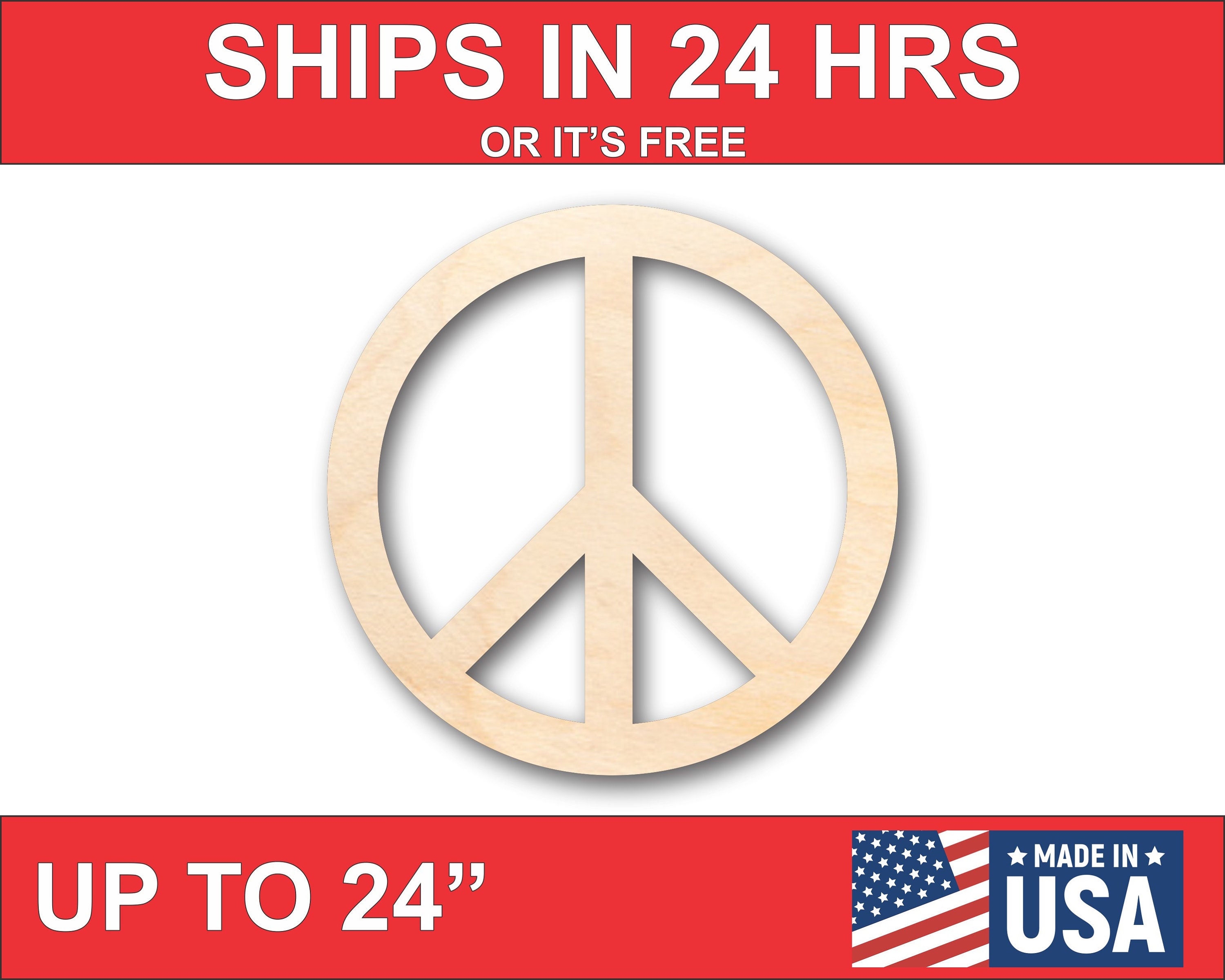 Unfinished Wooden Peace Symbol Shape Craft up to 24 - Etsy