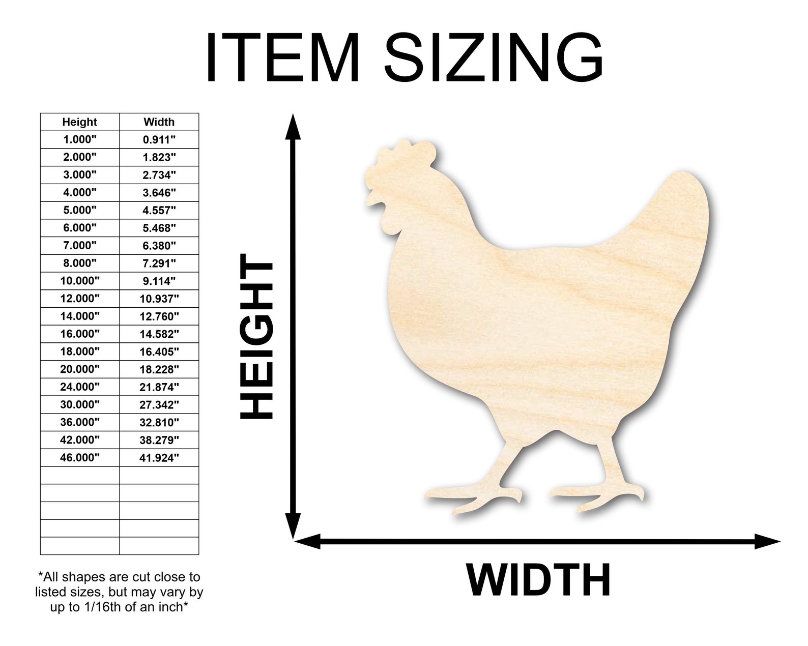 Unfinished Wooden Hen Chicken Shape Farm Animal Craft up - Etsy