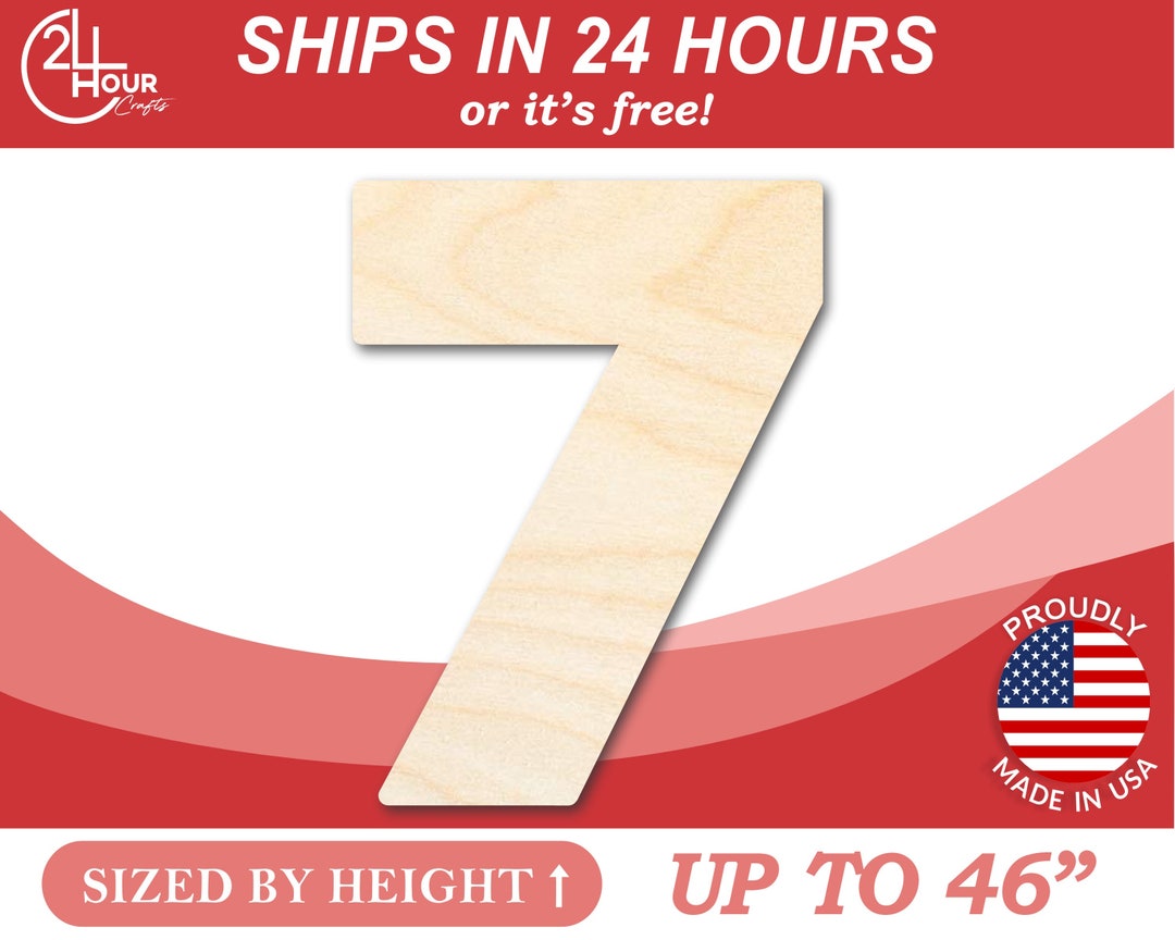Unfinished Wooden Block Number 7 - Craft - From 1" up to 46" DIY - Etsy