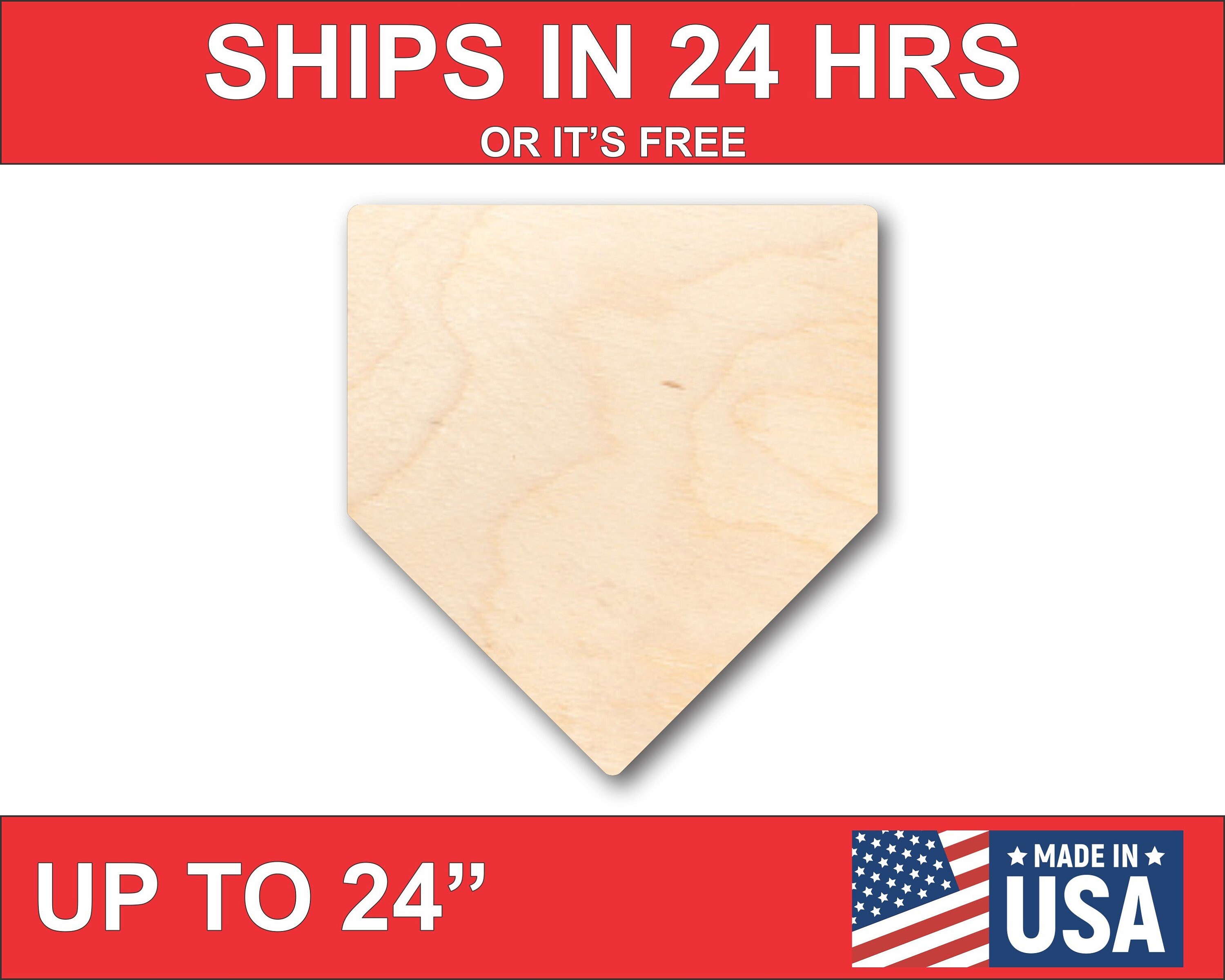 Unfinished Wooden Home Plate Baseball Softball Diamond Base | Etsy