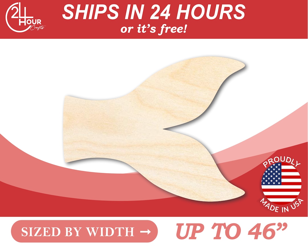 Unfinished Wooden Fish Tail Shape - Ocean - Animals - Craft - From 1 ...