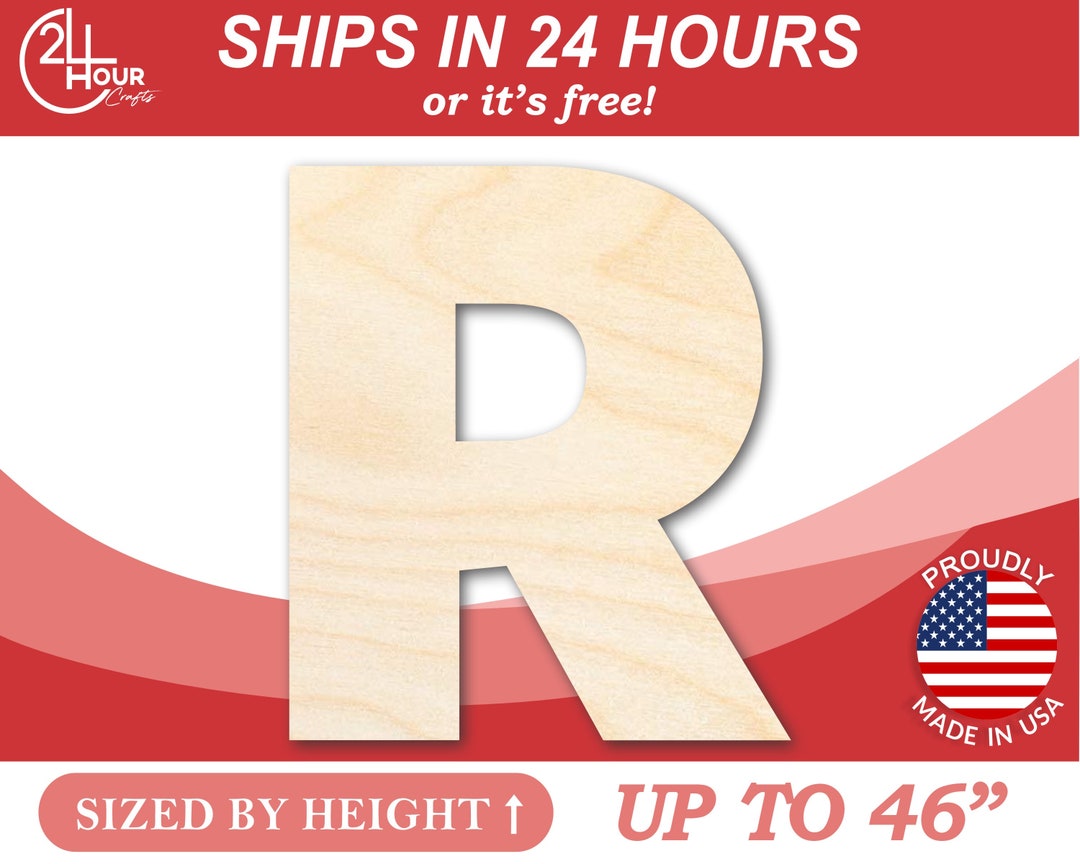 Unfinished Wooden Block Letter R - Craft - From 1" up to 46" DIY - Etsy