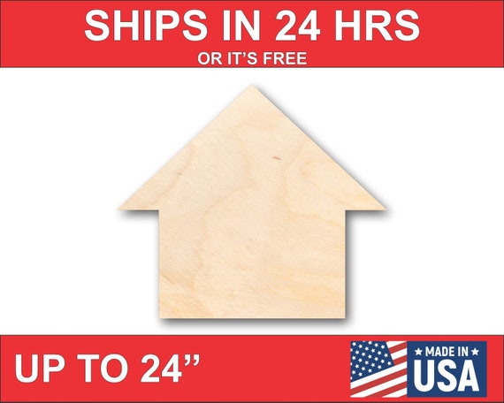 Unfinished Wooden House Silhoutte Craft up to 24 DIY | Etsy