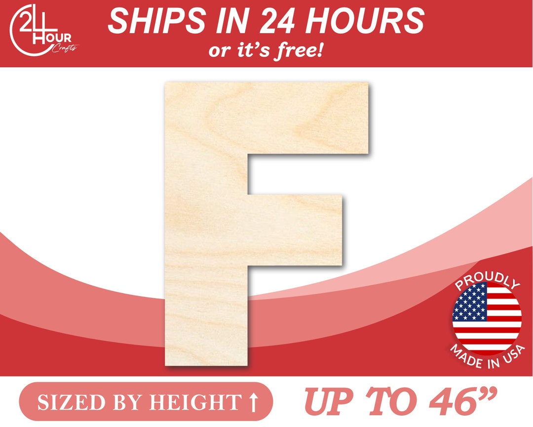 Unfinished Wooden Block Letter F - Craft - From 1" up to 46" DIY - Etsy