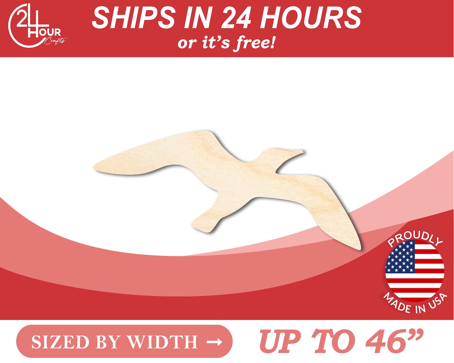 Unfinished Wooden Seagull Shape - Beach - Bird - Wildlife - Craft ...